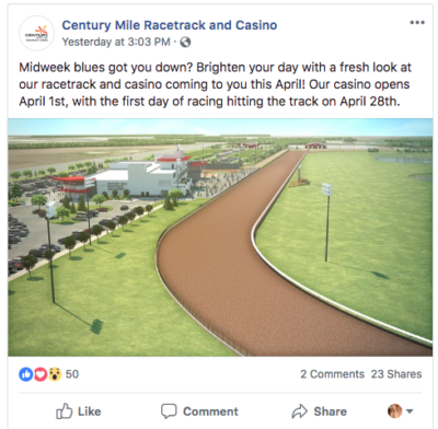 Century Mile Racetrack and Casino Opening in April! – Highfield Stock Farm